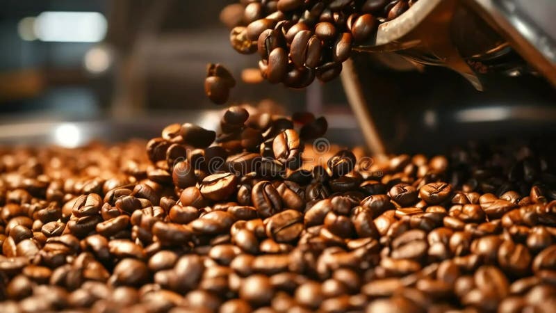 Coffee Beans Exploding into a Cup, Creating a Splash of Coffee Stock ...