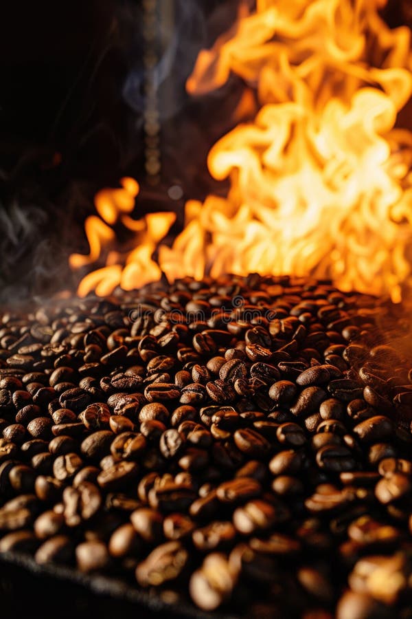 Roasted Coffee Beans on Grill Stock Image - Image of coffee, grilled ...