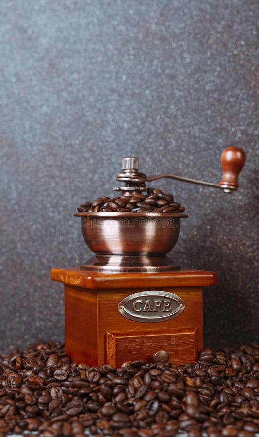 Roasted Coffee Beans in a Hand Grinder Stock Photo - Image of grinder ...