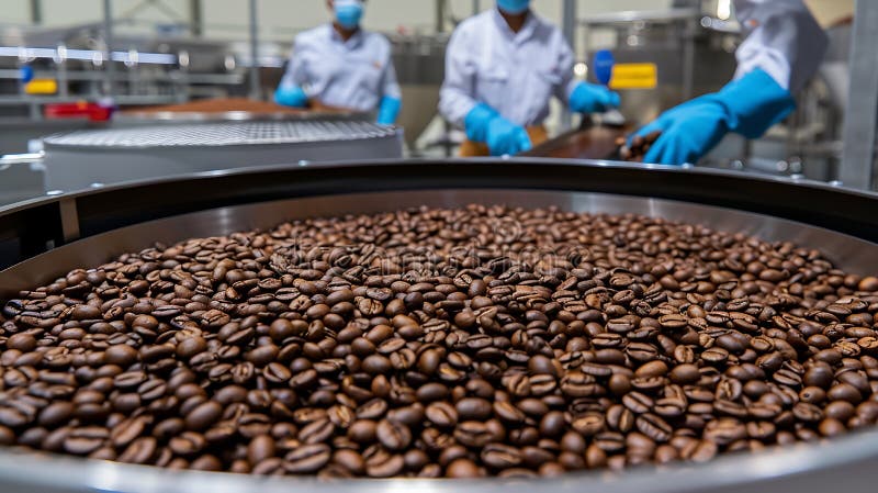 Coffee Bean Processing Plant Stock Illustration - Illustration of ...