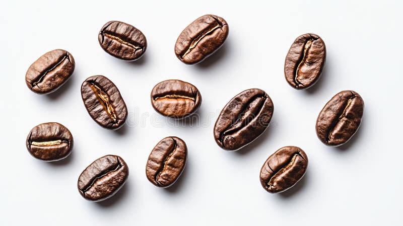 Roasted Coffee Beans on Seamless White Backdrop, Studio Lighting ...