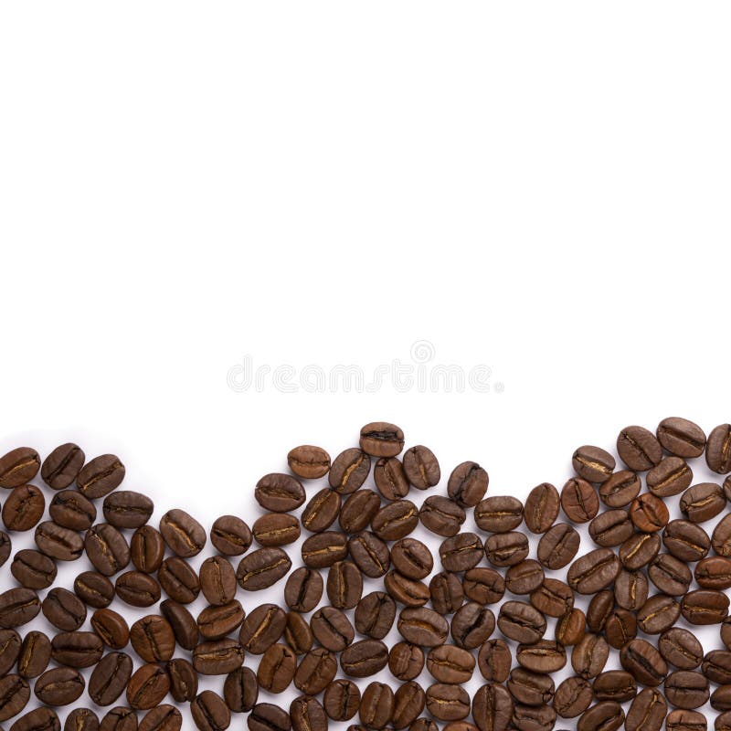 Roasted Coffee Beans Shape on Waves Stock Image - Image of bean, white ...