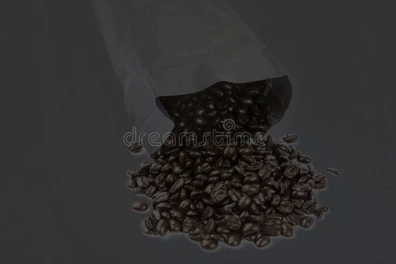 Roasted Coffee Beans Spilling from a Bag Emitting an Otherworldly Glow ...