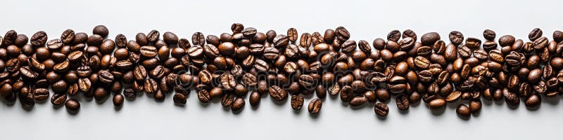 Roasted Coffee Beans Spread Out on a Seamless White Background ...