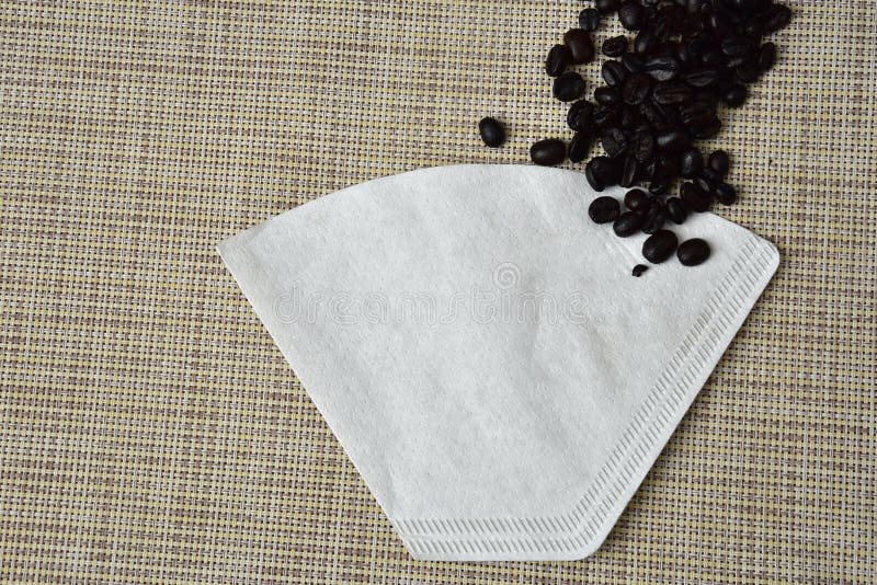 Roasted Coffee Beans on the Table with Paper Strainer, Good for ...