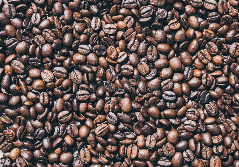 Roasted Coffee Beans. Texture of Coffee Beans Stock Photo - Image of ...