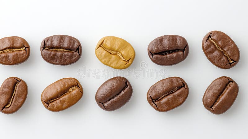 Roasted Coffee Beans Variations in Color and Texture Stock Illustration ...