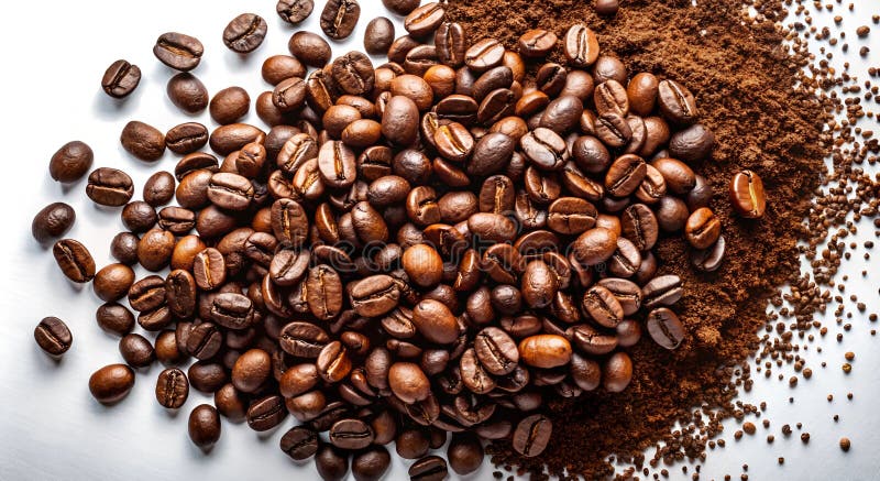 Roasted Coffee Beans in Variety Stock Illustration - Illustration of ...