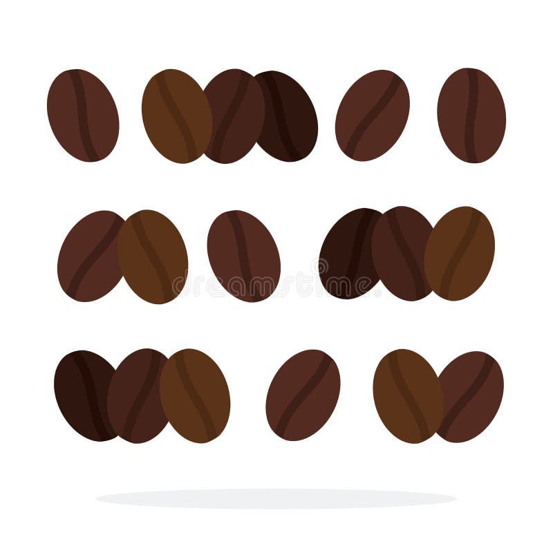 Roasted Coffee in a Row Vector Flat Isolated Stock Vector ...