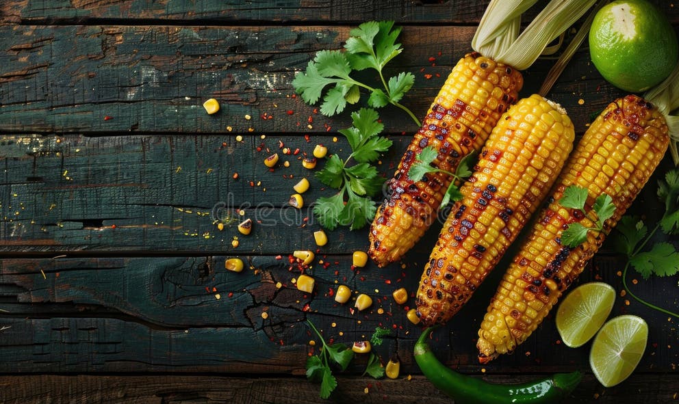 Roasted Corn on the Cob with a Dash of Lime Stock Photo - Image of ...