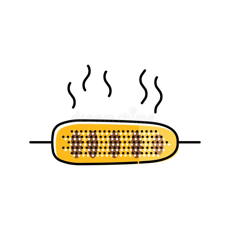 Roasted Corn Color Icon Vector Illustration Stock Vector - Illustration ...