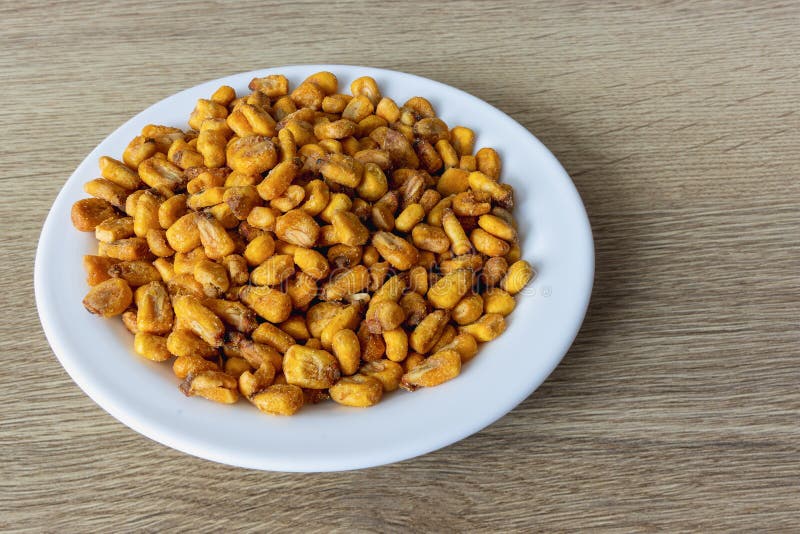 Roasted Corn Kernels in a Plate on the Table Stock Image - Image of ...