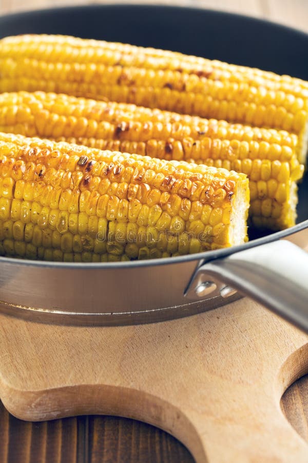 Roasted corn on pan stock photo. Image of harvest, agriculture - 45157896