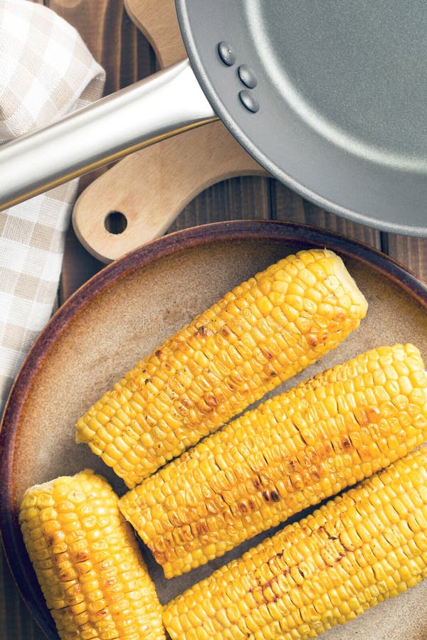 Roasted corn on plate stock photo. Image of backed, nutrition - 45157840