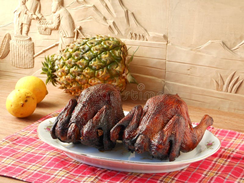 Roasted couple squab feast stock photo. Image of dinner - 74684762