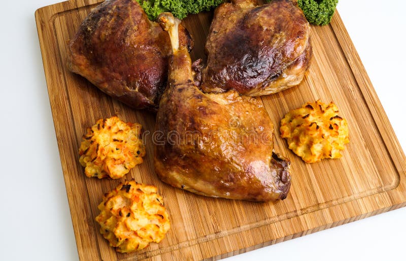 Roasted crispy duck leg stock image. Image of kale, crispy - 48855277