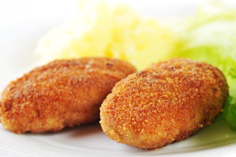 Roasted cutlets stock image. Image of white, potatoes - 13119565