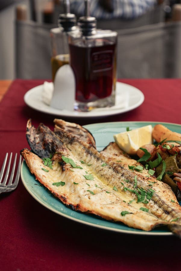Roasted Dorada Fish with Vegetables Stock Photo - Image of gourmet ...