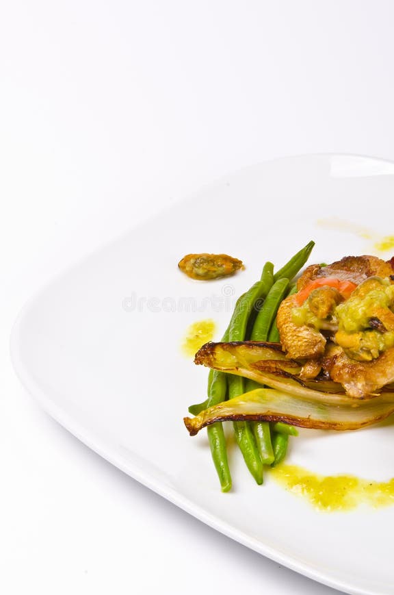 Roasted Dorade with Seafood Stock Photo - Image of fish, baked: 22326558