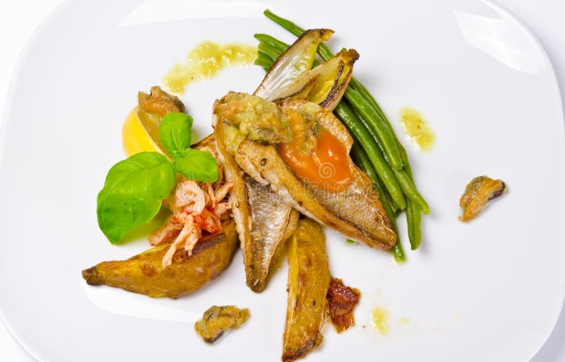 Roasted Dorade with Seafood Stock Image - Image of appetizer, christmas ...
