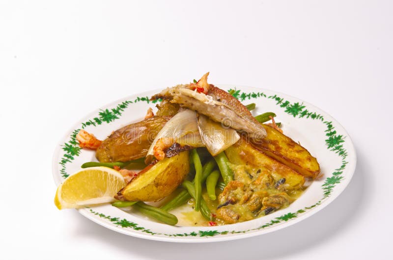 Roasted Dorade with Seafood Stock Photo - Image of fish, macro: 22326926