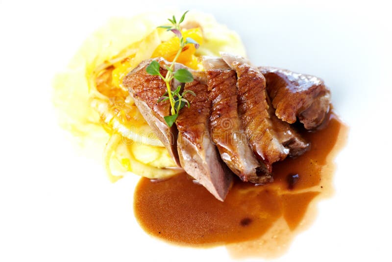 Roasted duck breast fillet stock photo. Image of dining - 6469714