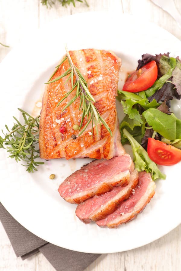 Roasted duck fillet stock image. Image of grilled, breast - 82667393