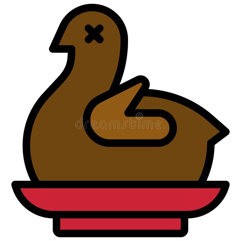Roasted Duck with Rice, Thai Food, Chinese Food. Hand Draw Sketch ...