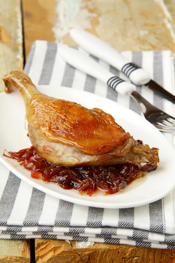 Roasted duck leg stock photo. Image of roast, dinner - 21694882