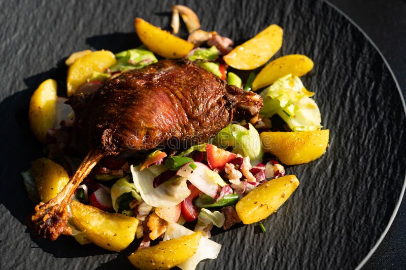 Roasted duck leg stock image. Image of haunches, meat - 282232055
