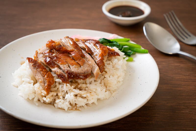 Roasted duck on rice stock image. Image of gourmet, smoked - 229638949