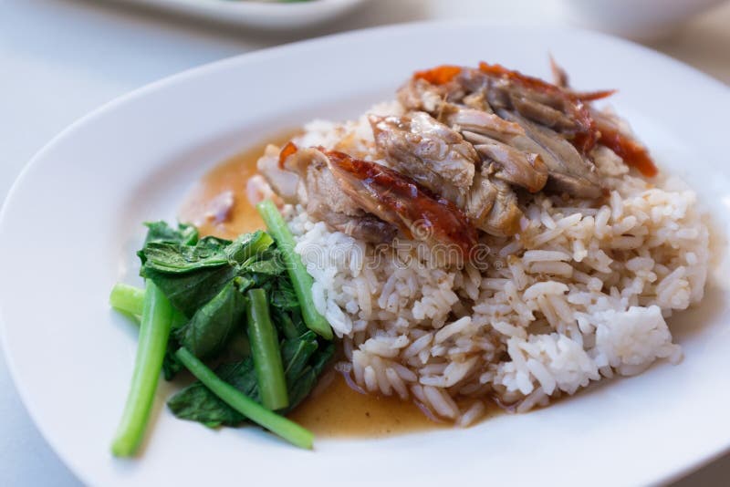 Roasted duck rice stock photo. Image of food, pepper - 56019094