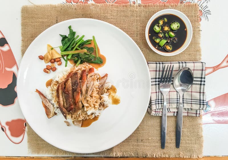 Roasted duck rice stock photo. Image of oriental, china - 75640326