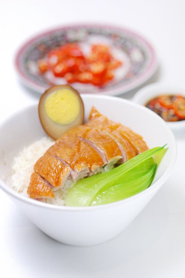 Roasted Duck on Rice with Vegetable Stock Image - Image of diet, chiken ...