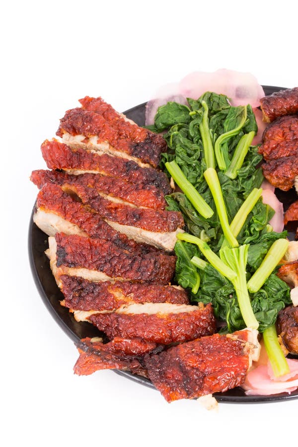 Roasted Duck with Vegetables on White Background Stock Photo - Image of ...