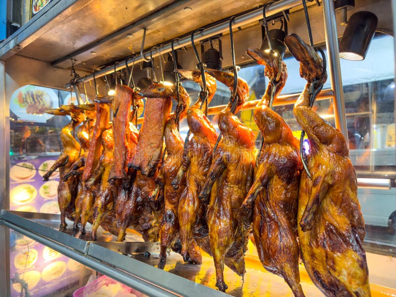 Roasted Ducks Hanging on the Grill Stock Image - Image of chinese, duck ...