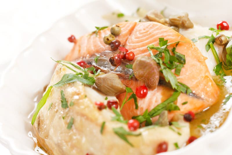 Roasted fish stock photo. Image of lunch, dinner, dill - 22376554