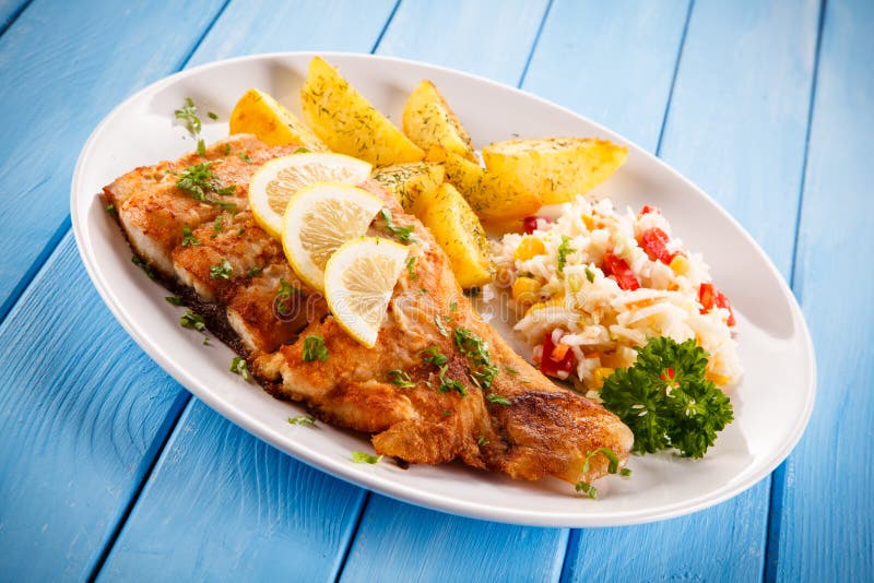 Roasted fish fillet stock photo. Image of grilled, french - 88879018