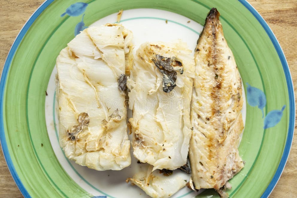 Roasted fish fillets stock photo. Image of barbecue - 214925738