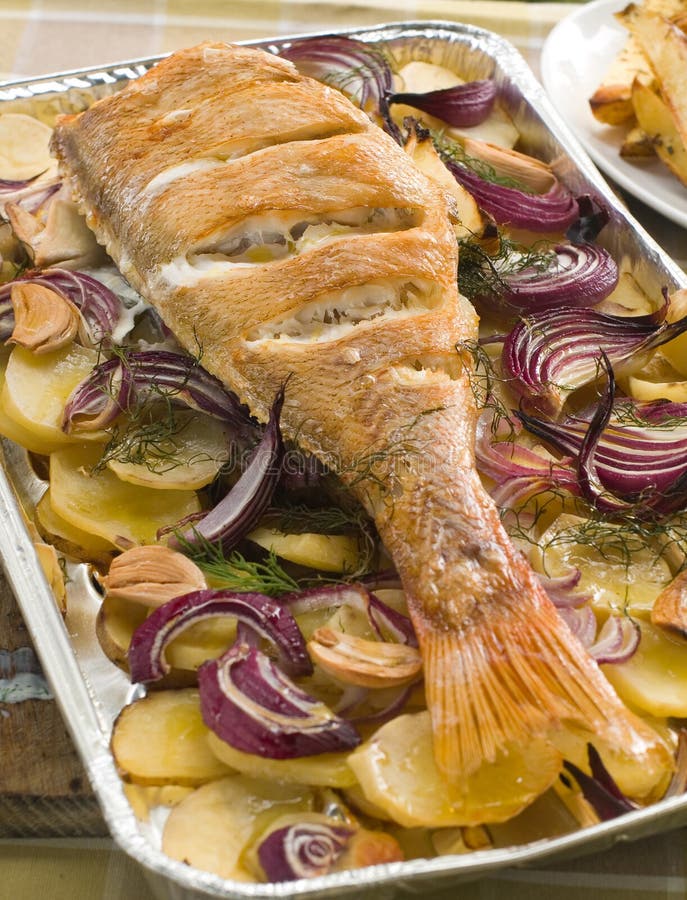 Roasted fish stock photo. Image of healthy, cuisine, meat - 33305194