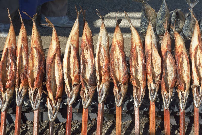 Roasted Fish on a Stick stock photo. Image of culture - 45596332