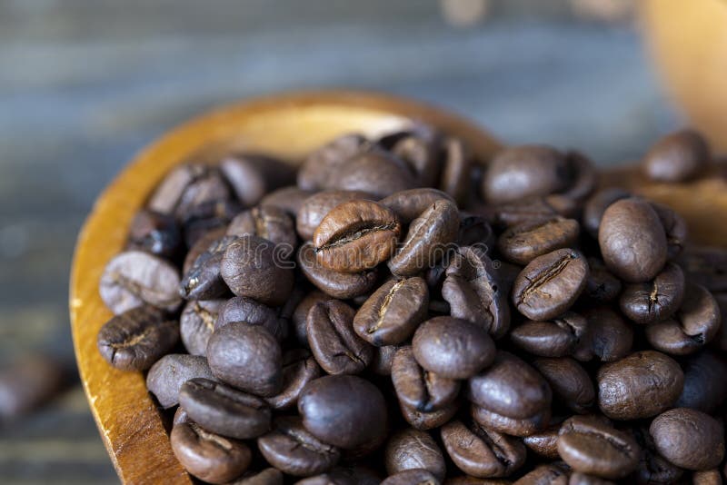 Roasted and Fragrant Coffee Beans on the Table Stock Photo - Image of ...