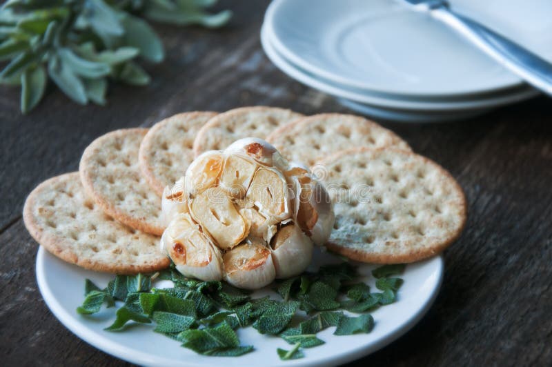 Roasted Garlic stock photo. Image of garlic, bulb, sage - 28182932