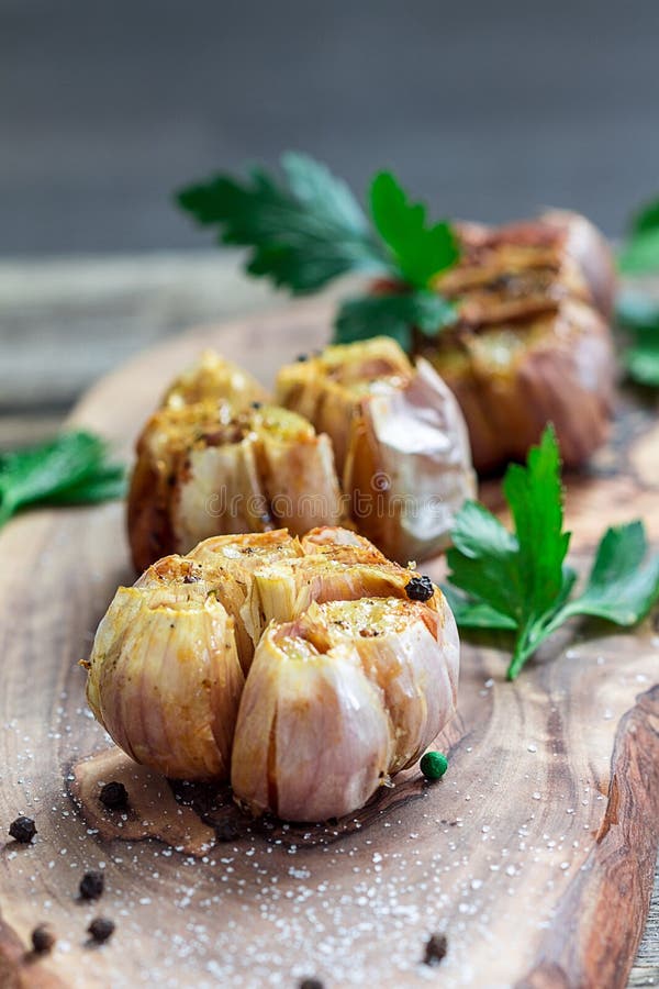 Roasted Garlic stock image. Image of ingredients, board - 63489395