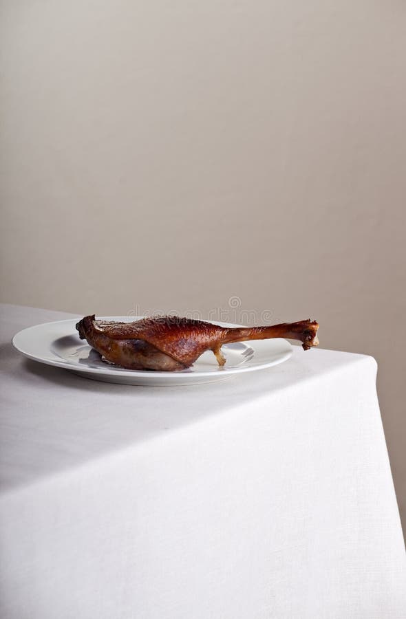Roasted goose leg stock photo. Image of tablecloth, food - 58860244