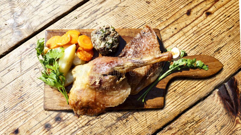 Roasted Goose Legs and Breasts Stock Photo - Image of duck, delicacy ...