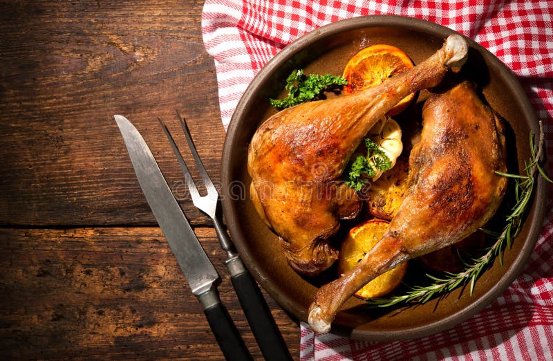 Roasted goose with apples stock photo. Image of roasted - 7809300