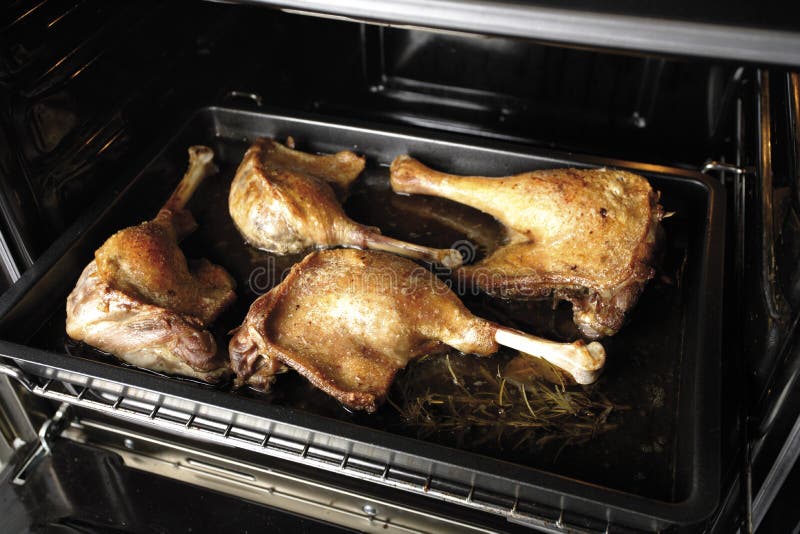 Roasted Goose Meat on Baking Tray Stock Image - Image of goose, hearty ...