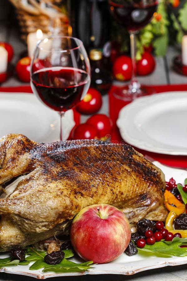 Roasted goose on the table stock photo. Image of goose - 38847804