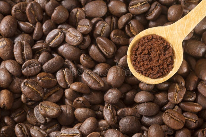 Roasted and Ground Coffee - Coffea Stock Image - Image of brown, glass ...